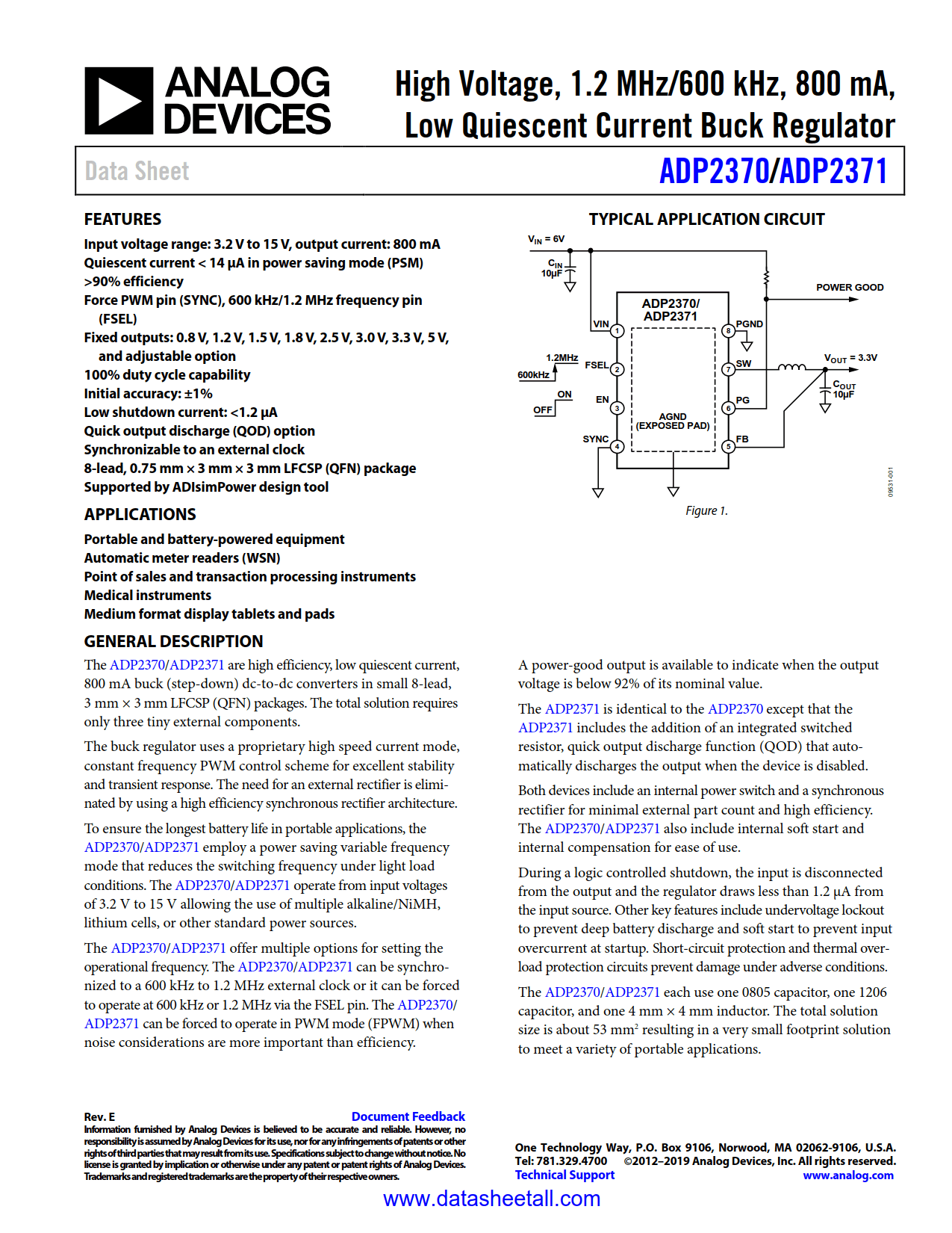 ADP2371 Datasheet PDF Download | All Parts Marking & In Stock ...