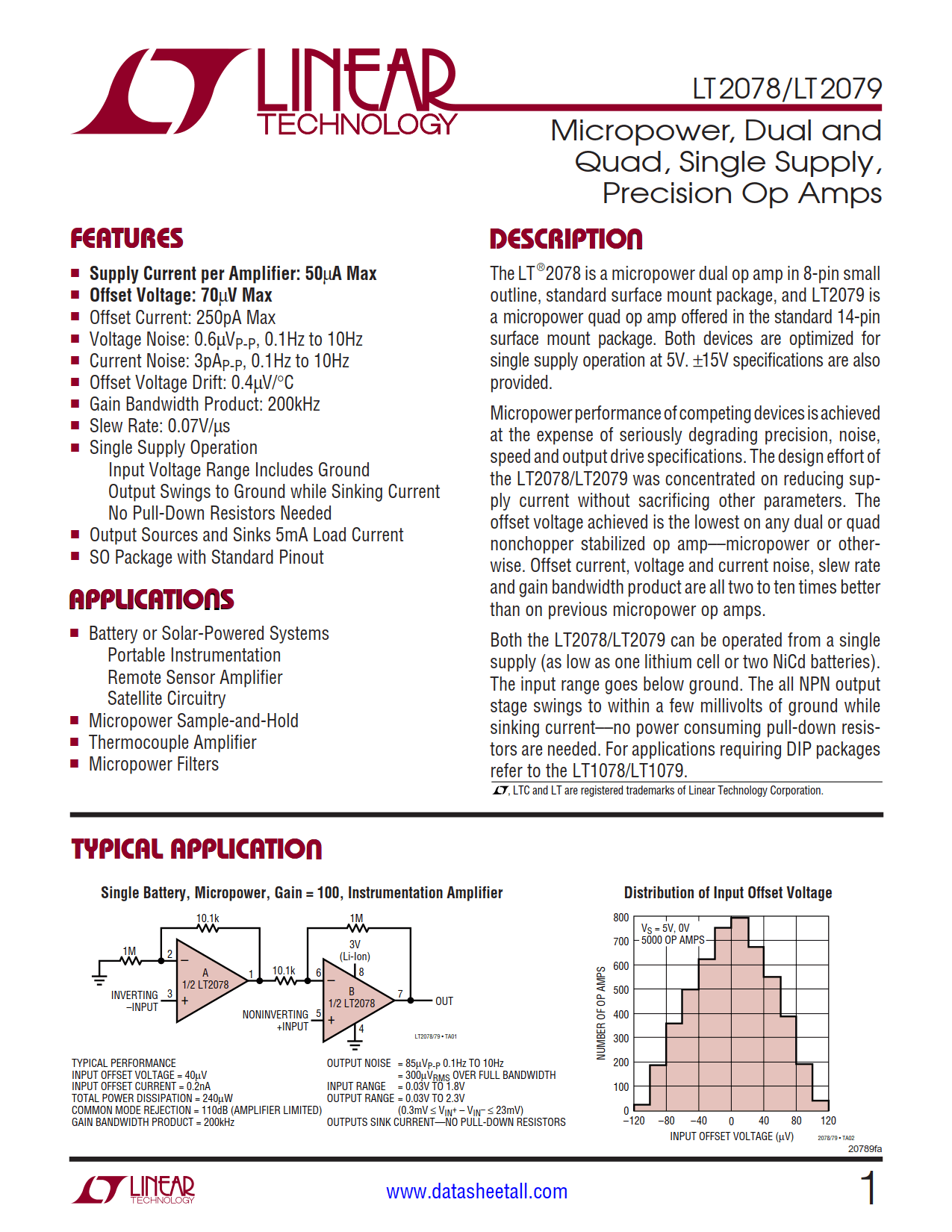 LT2079 Datasheet PDF Download | All Parts Marking & In Stock_DataSheetAll.com