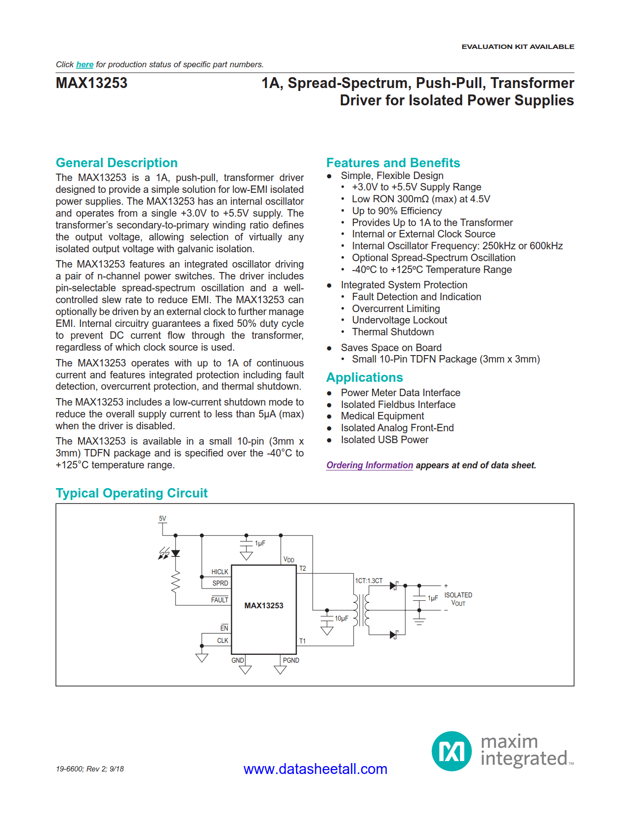 MAX13253 Datasheet PDF Download | All Parts Marking & In Stock ...